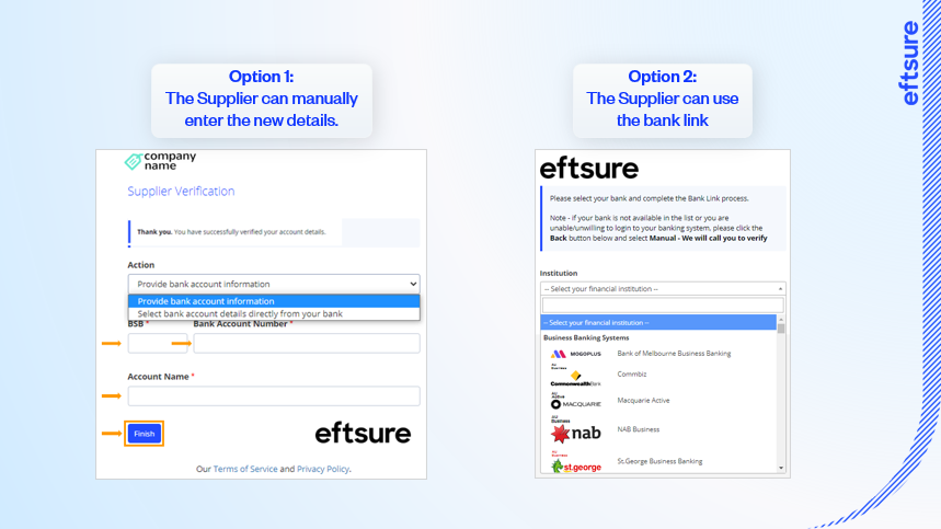 Supplier Details Change Request – EFTsure US