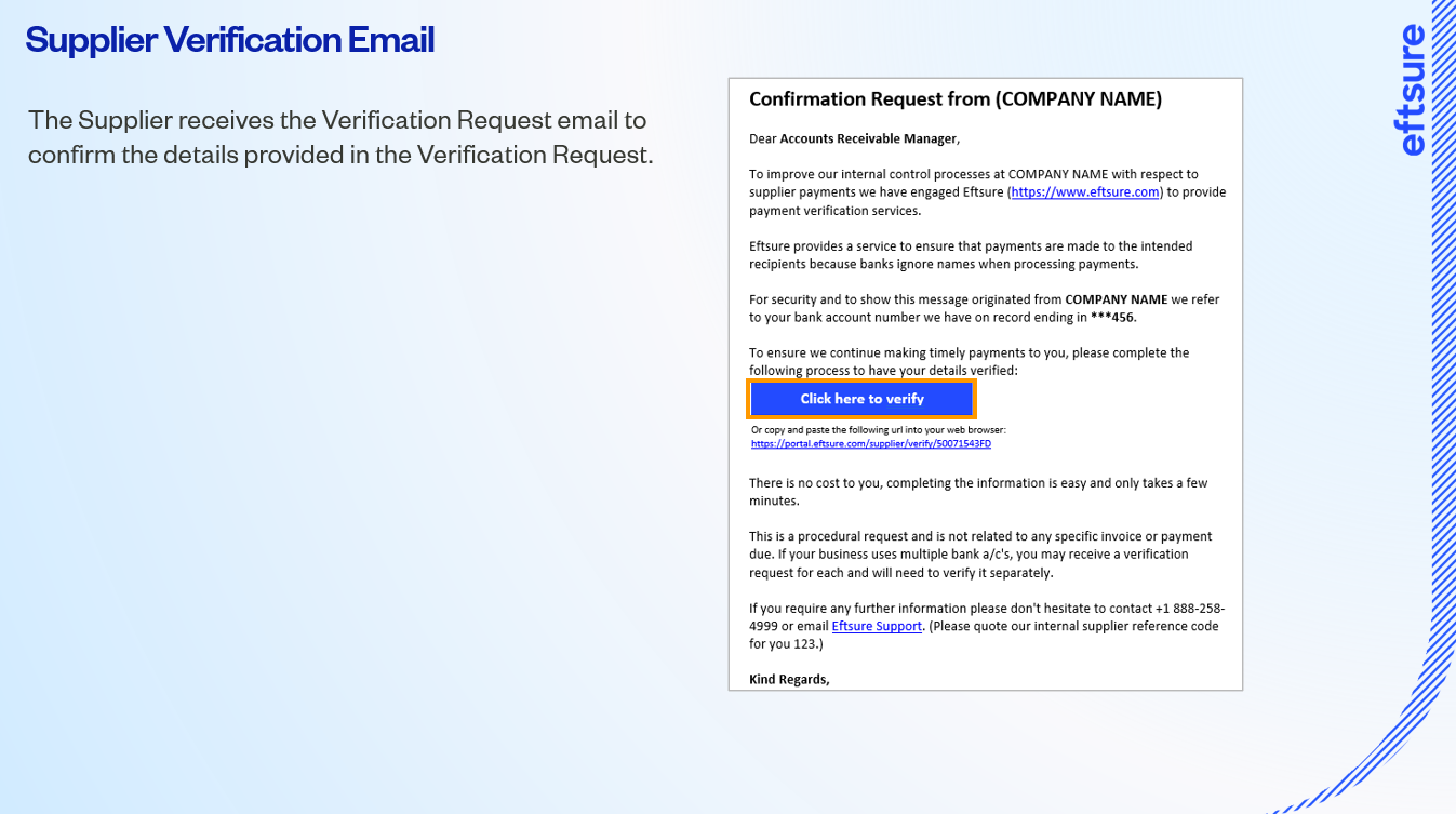 New Bank Account Verification – EFTsure US