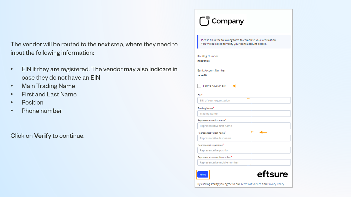 New Bank Account Verification – EFTsure US
