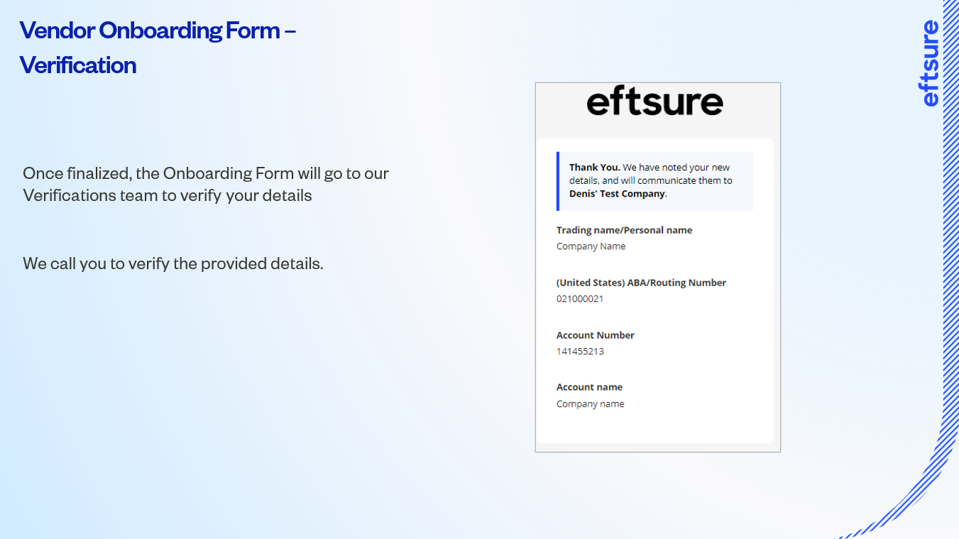 Onboarding Invite – EFTsure US